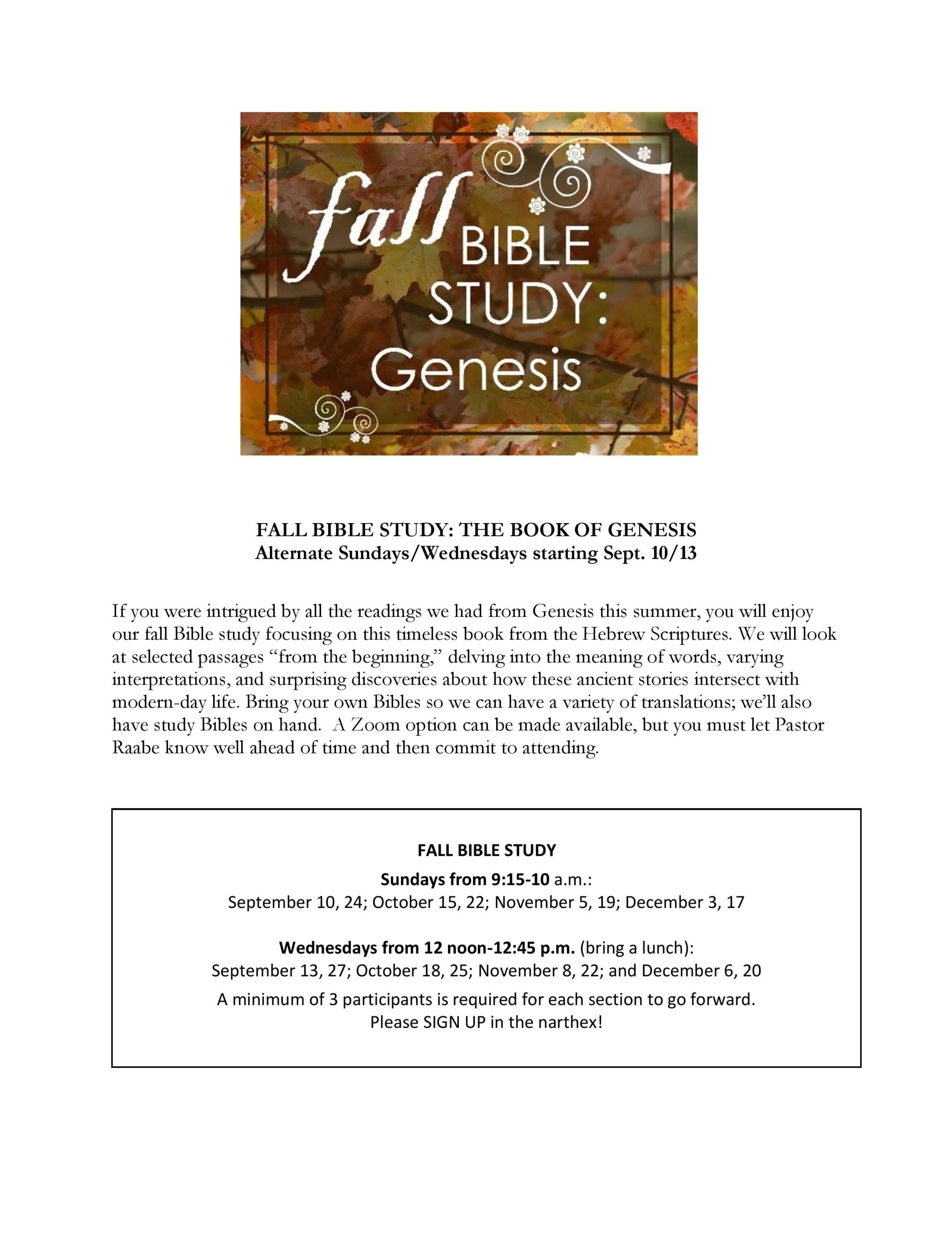 Bible Study - Grace Lutheran Hatfield